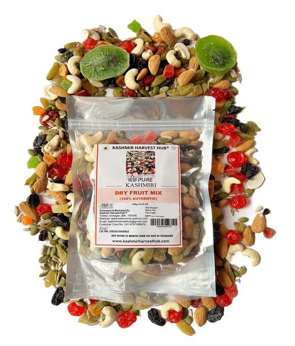 Kashmir Harvest Hub Pure Kashmiri Dry Fruit Mix | 100% Natural | Authentic | Organic – 400g ...